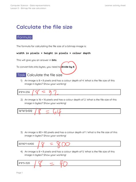 Edited File Size Calculation Pdf