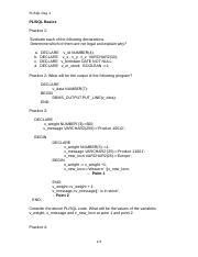 PLSQL Assignments1 Doc PL SQL Day 1 PL SQL Basics Practice 1 Evaluate Each Of The Following
