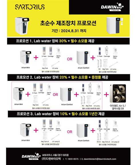 Sartorius 초순수 제조장치 프로모션 ~831 Invivogen 제품 소개