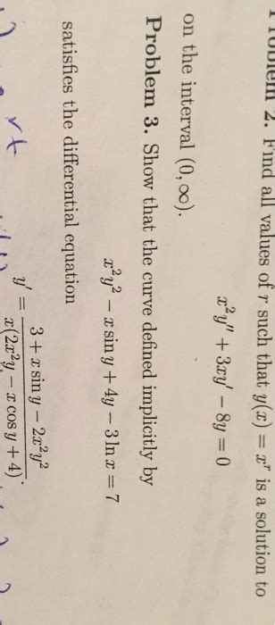 Solved Find All Values Of R Such That Y X X R Is A Chegg