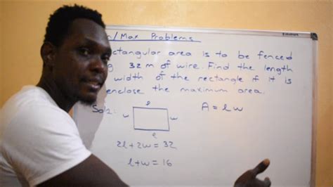 calculus max min problem youtube