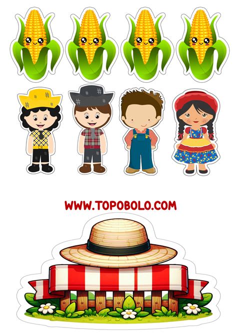 Arraial De São João Festa Junina Topo De Bolo Png Renda Extra Com