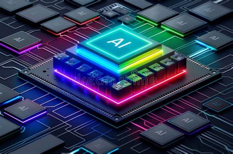 Colorful Ai Chip On A Circuit Board Representing The Vibrant And Diverse Advancements In