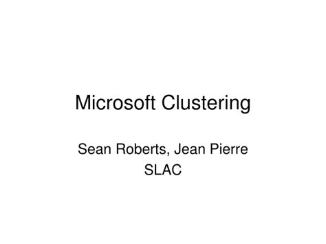 ppt microsoft clustering powerpoint presentation free download id