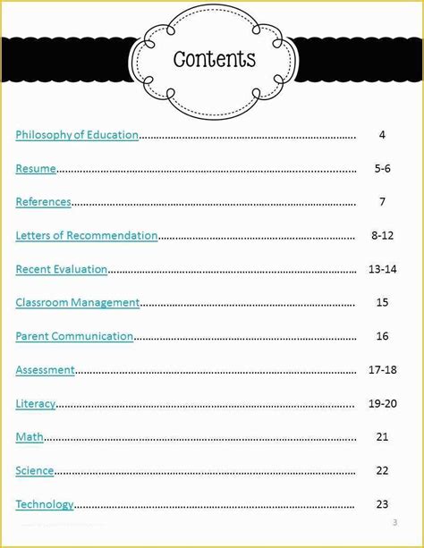 Teaching Portfolio Template Free Of Teachers Toolkit Forms Lists And