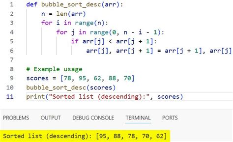 Bubble Sort Program In Python