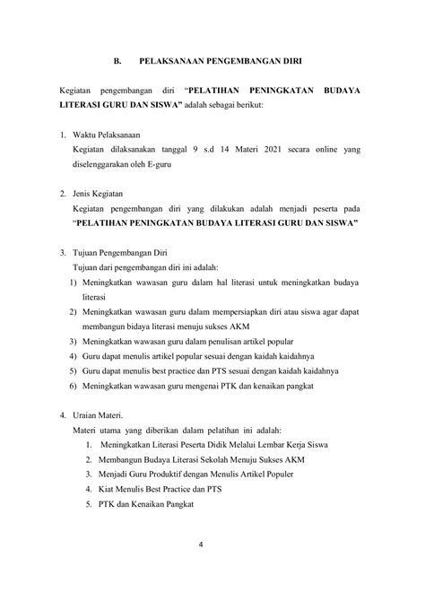 CONTOH LAPORAN PENGEMBANGAN DIRI PELATIHAN LITERASI Docx Marlindawendy13 Mr Halaman 10 PDF