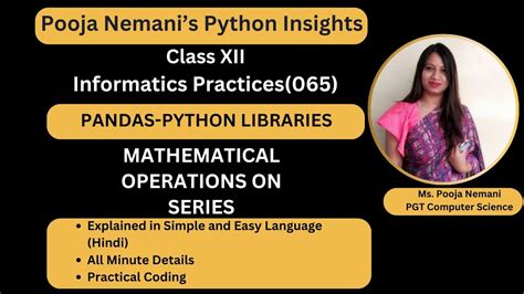 Informatics Practices Pandas Cbse Class 12 Class12