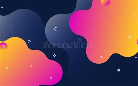 Floating Liquid Blobs Abstract Colorful Banner With Fluid Shapes Futuristic Composition With