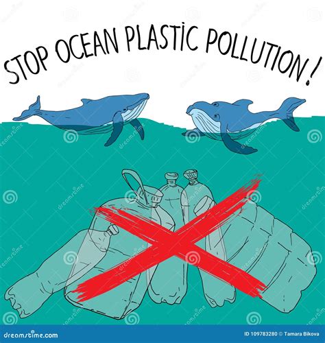 Stop trashing our ocean stock vector. Illustration of background ...