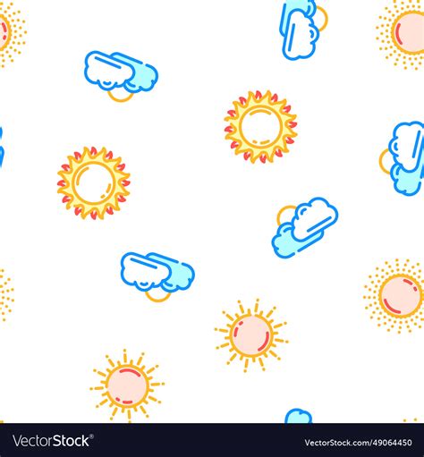 Sun Summer Sunlight Light Seamless Pattern Vector Image