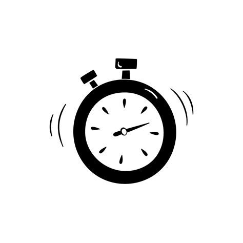 Stopwatch In Simple Style Vector Illustration Timer Silhouette For Print And Design Clock