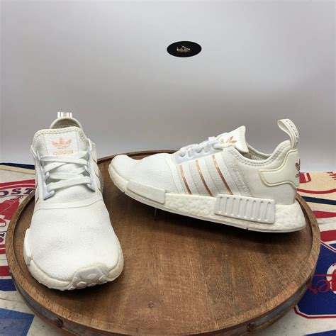 Adidas Womens Nmdr1 White Rose Gold Athletic Sneaker Gem