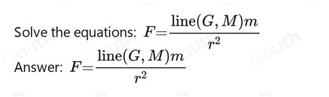 solved the formula for the force between two objects is f gmm r 2