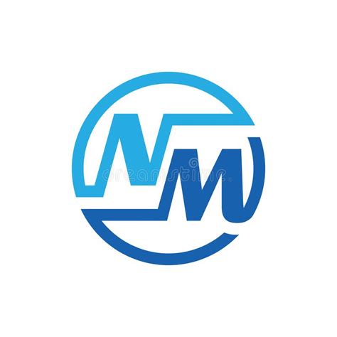 单字符nm初字母概念徽标模板设计 圆形首字母nandm 矢量图插图 向量例证 插画 包括有 纹章学 例证 193050274