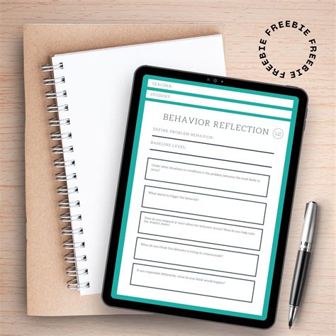 Behavior Reflection Sheet Thank You The Autism Helper