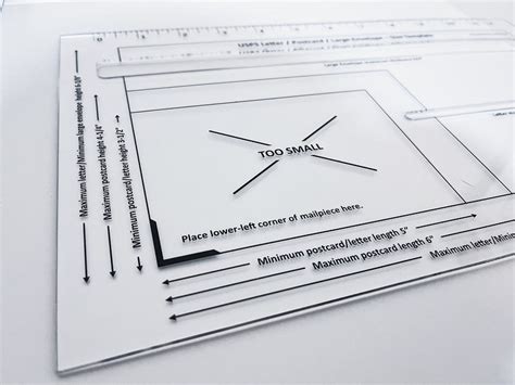 Acrylic Usps First Class Template Size Guide Measuring Postal Slot Gauge Large Envelope Small