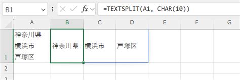 excelで改行を基準にセルの内容を分割！textsplit関数で簡単操作 へるぱそねっと