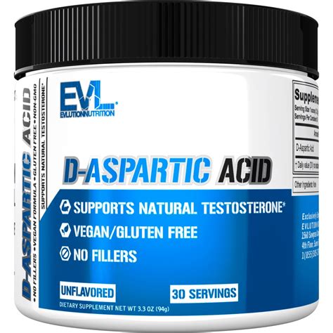 Evl D Aspartic Acid Testosterone Booster For Men Pre Workout Powder