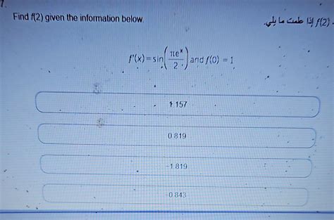 Solved Find F 2 Given The Information Below