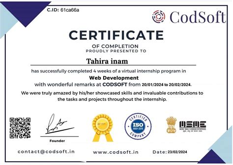 Webdeveloper Internshipexperience Codsoft Certificateofcompletion