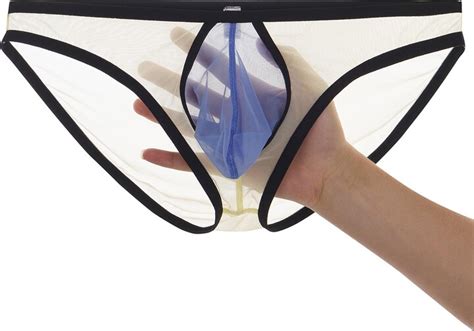 Zonbailon Mens Sexy Mesh Bulge Ball Pouch Underwear Breathable See