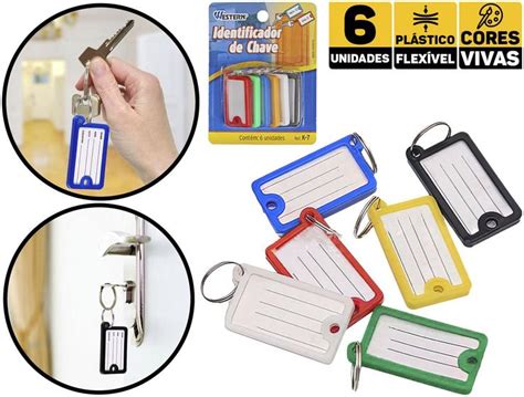 Kit Chaveiro Identificador De Chaves K 7 Western 6 Unidades K 7