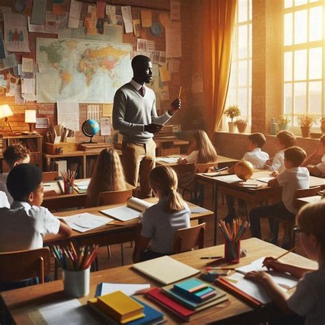 A Classroom Scene Premium Ai Generated Image