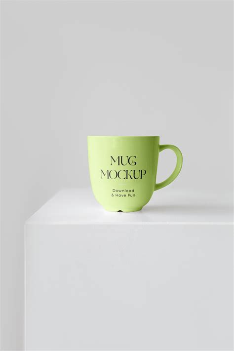 Ceramic Mug On Cube Free Mockup — Free Mockup World