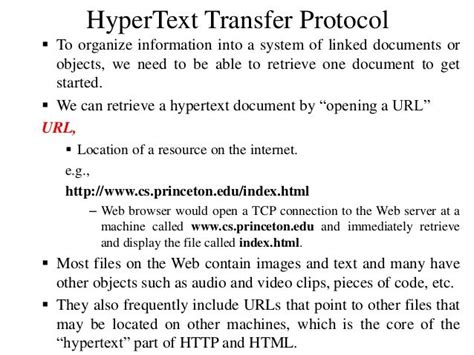 hypertext transfer protocol
