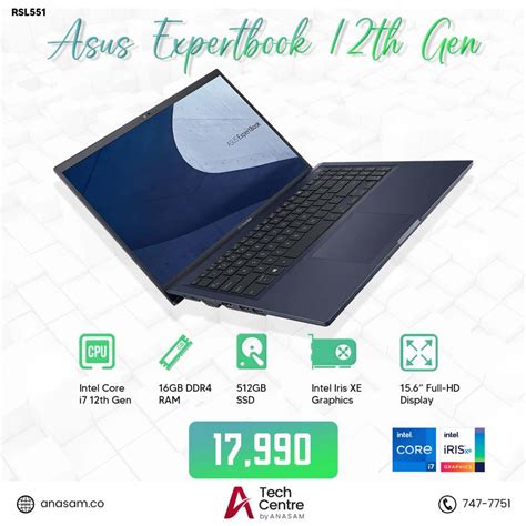 Asus Expertbook Laptop 12th Gen Intel Core I7 16gb Ram 512gb Ssd 15