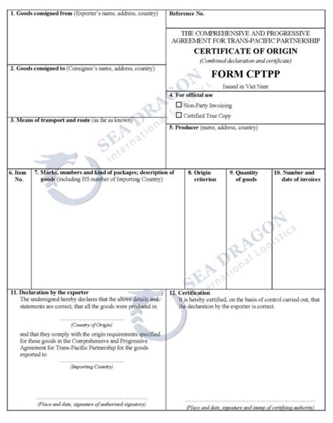 Hướng Dẫn Thủ Tục Xin C O Form Cptpp Và Dịch Vụ Xin C O