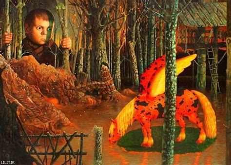 🎨 اثر هنری تابلو نقاشی اسب بالدار در رویای پسربچه لیلیت ® Lilit