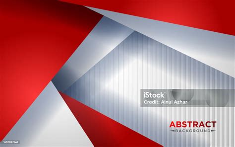 Abstract Red And White Triangle Overlapping Layers Geometric Background A Combination Eps10
