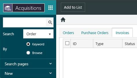 Working With The Invoice List
