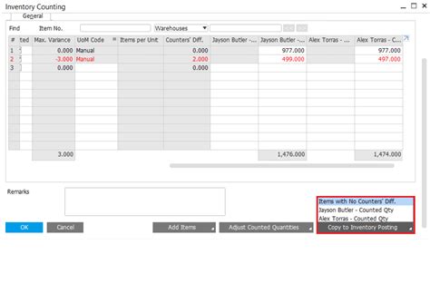 tracking the inventory counting in sap business one sap b1 mtc systems