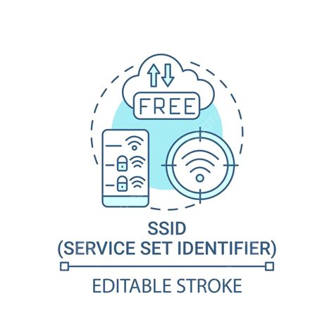 Service Set Identifier Blue Concept Icon Infographic Pictogram Lined