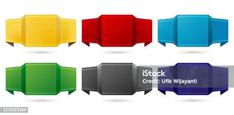 6 개의 다채로운 종이 배너 세트 빈 사각형 레이블 고립 된 흰색 배경 0명에 대한 스톡 벡터 아트 및 기타 이미지 0명 3차원 형태 개념 Istock