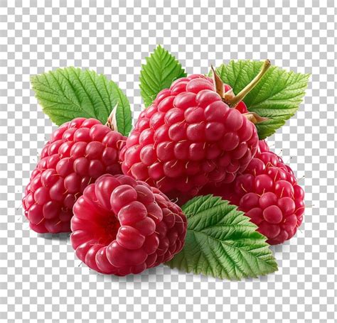 Premium Psd Raspberries Pile With Raspberry Leaves On The Floor