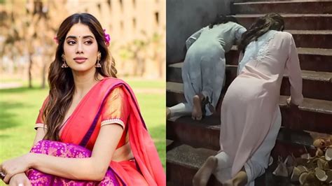 Watch Janhvi Kapoor Climbs Tirumala Temple Steps On Knees With