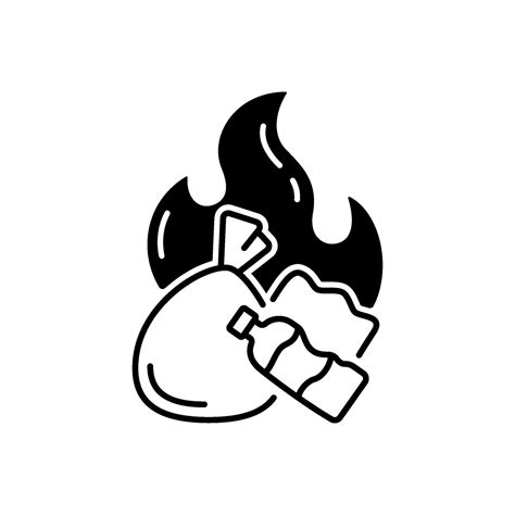 Burning Garbage Black Linear Icon 2226777 Vector Art At Vecteezy