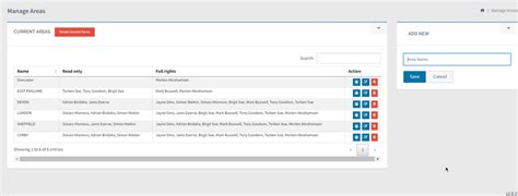 Manage Areas Documentation