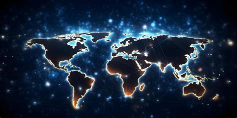 Global Data Transfer Technology Illustrated Through An Abstract World Map Concept Global