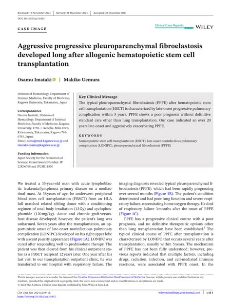 Pdf Aggressive Progressive Pleuroparenchymal Fibroelastosis Developed