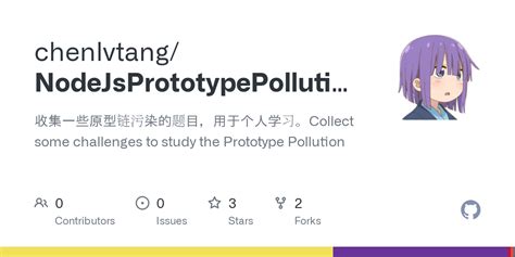 Github Chenlvtangnodejsprototypepollution 收集一些原型链污染的题目，用于个人学习