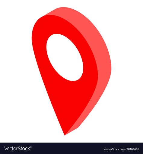 Red Gps Pin Icon Isometric Style Royalty Free Vector Image
