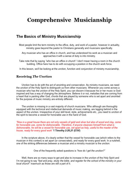 Comprehensive Musicianship Pdf Anointing Religious Belief And