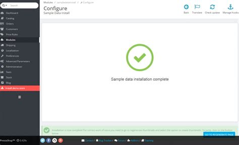 PrestaShop X How To Upgrade Database To The Latest Version After Installing Sample Data