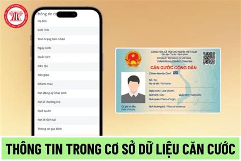 Thông Tin Trong Cơ Sở Dữ Liệu Căn Cước được Quy định Như Thế Nào Yêu