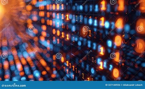 Background With Streaming Binary Code Digital Binary Data And A Matrix Background With A